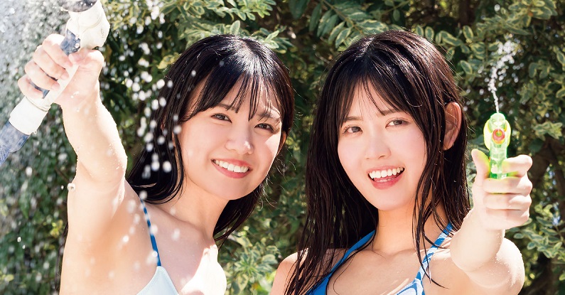 『ずぶ濡れSKE48 Team KⅡ』より 伊藤実希 ＆ 岡本彩夏の先行カットが公開 爽やかなビキニ姿を披露 - GirlsNews